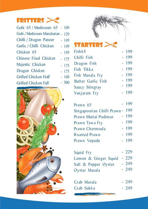 Menu at Prawn And Crab White town, Puducherry