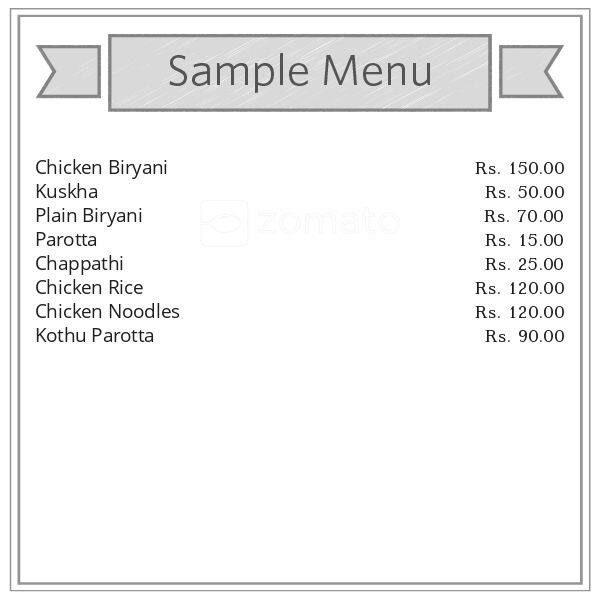 Menu of JKS Theneer Ulagam & Restaurant, Cantonment, Trichy