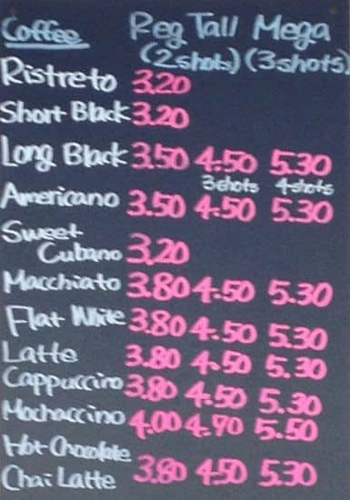 Ape Espresso Menu, Menu for Ape Espresso, Wellington Central ...