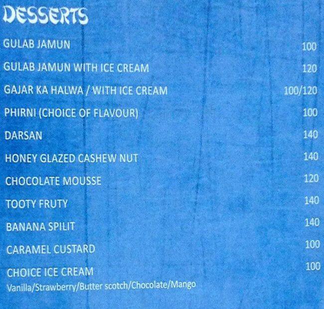 Menu at Punjab Exotica, Pimpri-Chinchwad, 2 Phase Opposite Tata Johnson