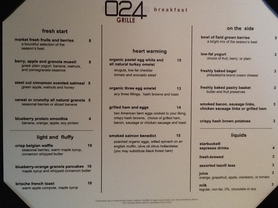 Menu at 024 Grille pub & bar, Houston