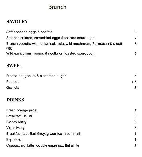 Menu at Polpo Chelsea restaurant, London, 81 Duke of York Square