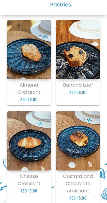 Menu at Rain Hudayriat cafe, Abu Dhabi