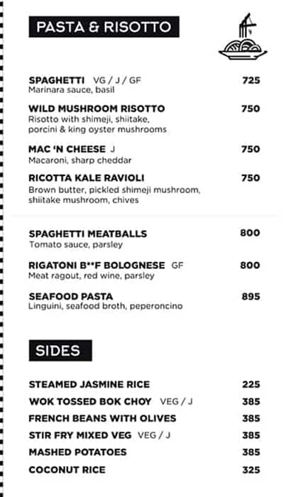 Menu of Mag St. Select, Lower Parel, Mumbai