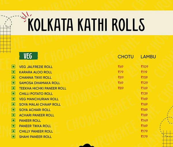 Menu of 34 Chowringhee Lane, Mira Road, Mumbai
