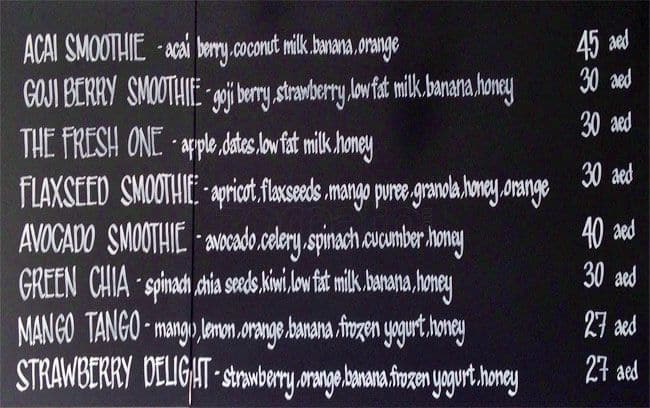 Menu at The Surf Shack desserts, Dubai, Kite Surf Beach