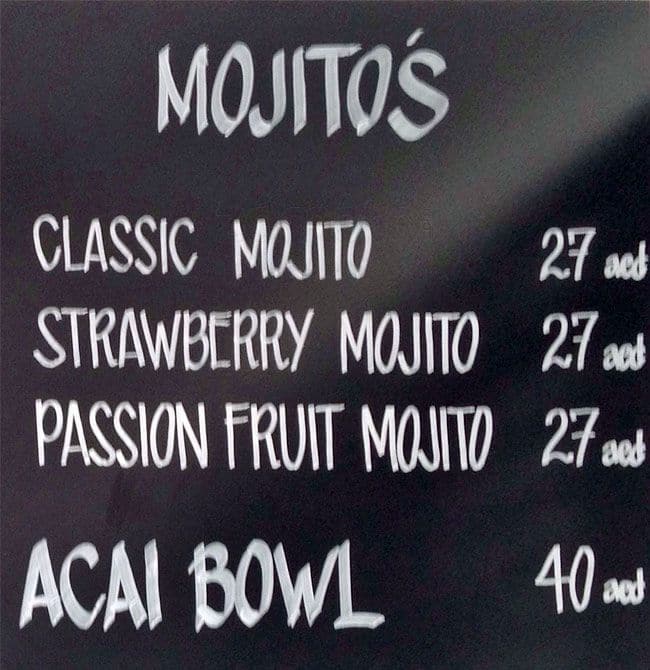 Menu at The Surf Shack desserts, Dubai, Kite Surf Beach