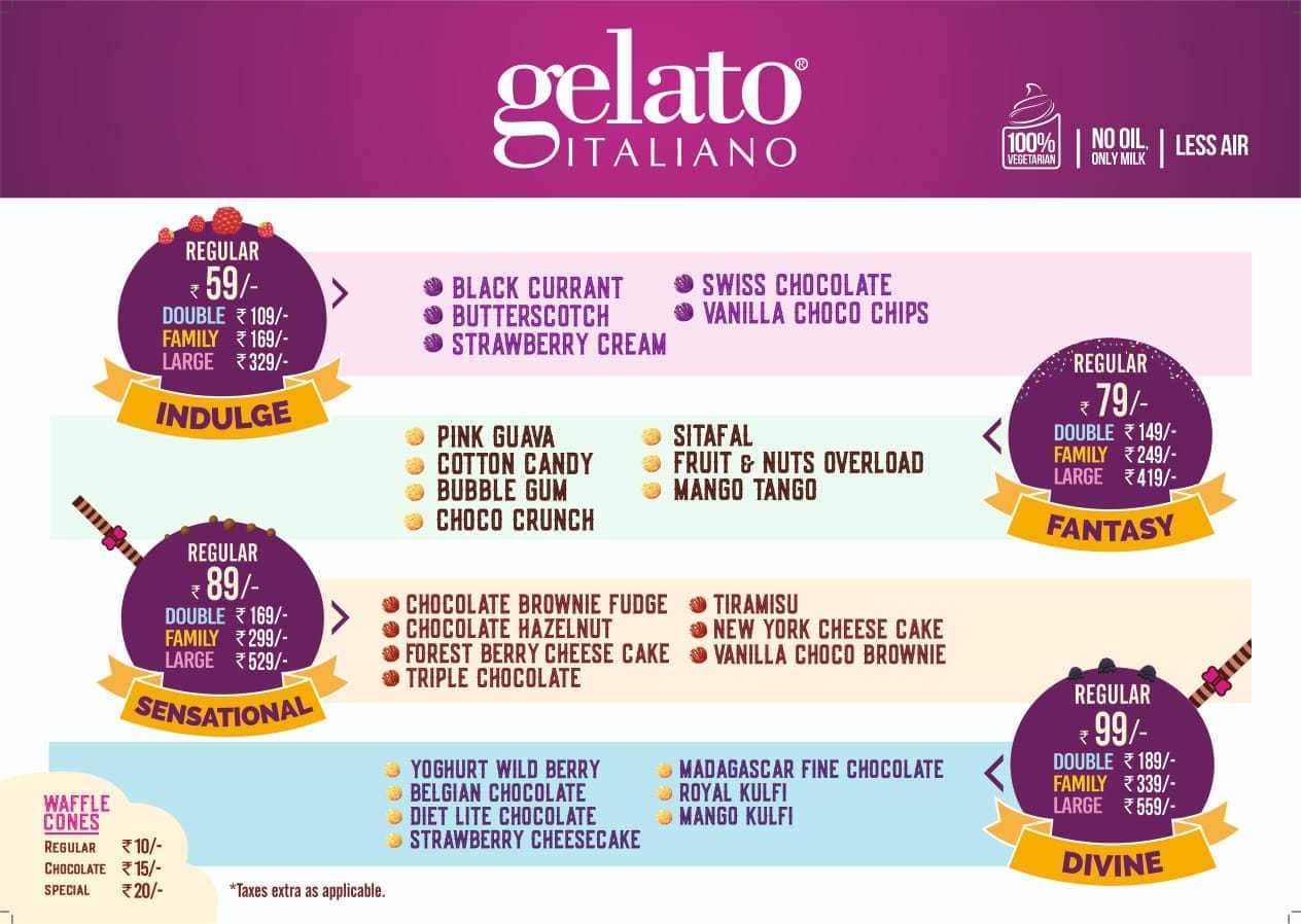 Menu at Gelato Italiano, Navi Mumbai, 41