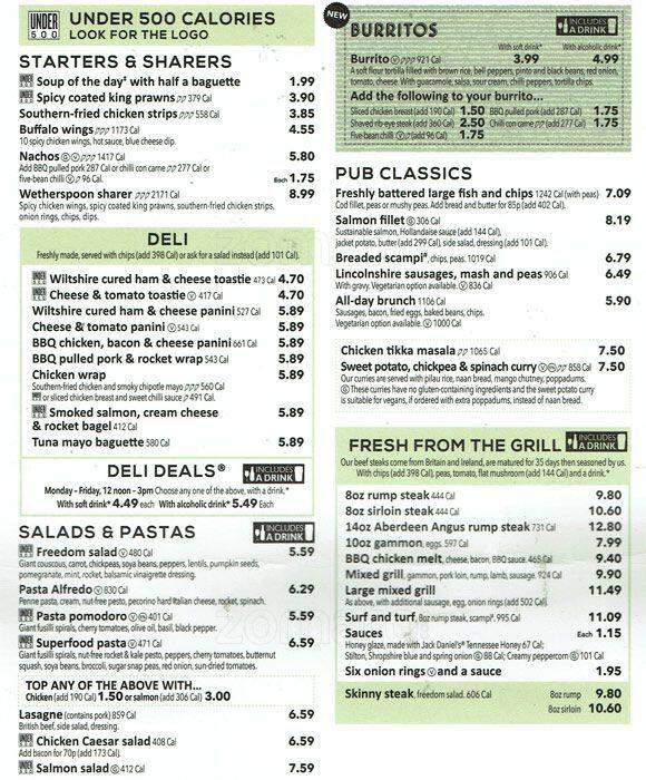 Menu at The Edward Rayne pub & bar, London, Charlwood House