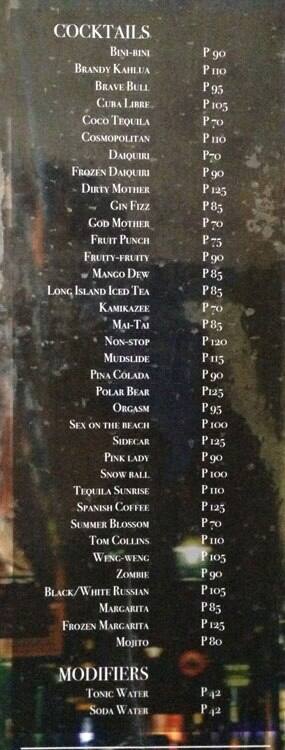 Menu at Coffee Alley restaurant, Pasig, East Tower