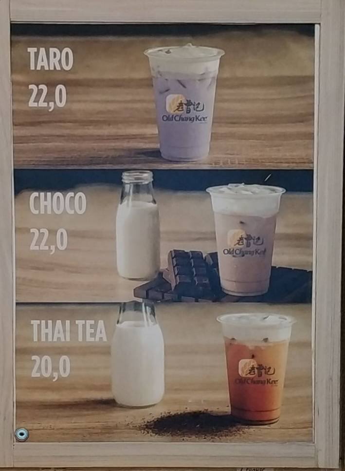 Menu at Old Chang Kee restaurant, Central Jakarta, Senayan City