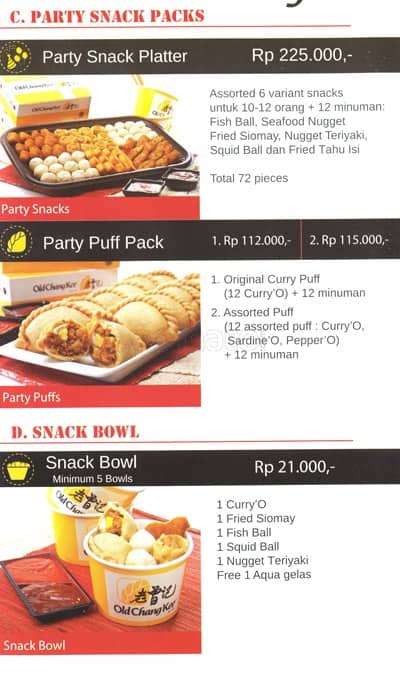 Menu at Old Chang Kee - Emporium Pluit restaurant, Jakarta