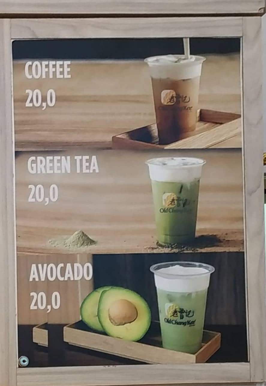 Menu at Old Chang Kee restaurant, Central Jakarta, Senayan City