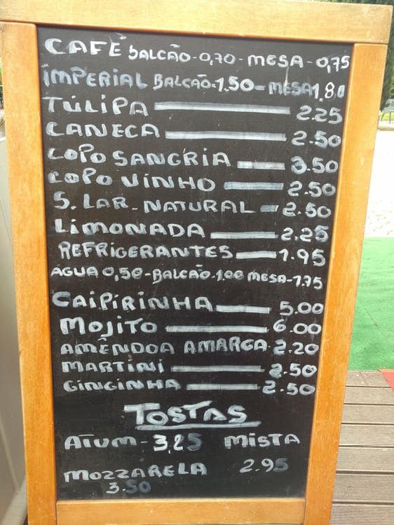 Menu em Maria Pimenta pub & Bar, Oeiras