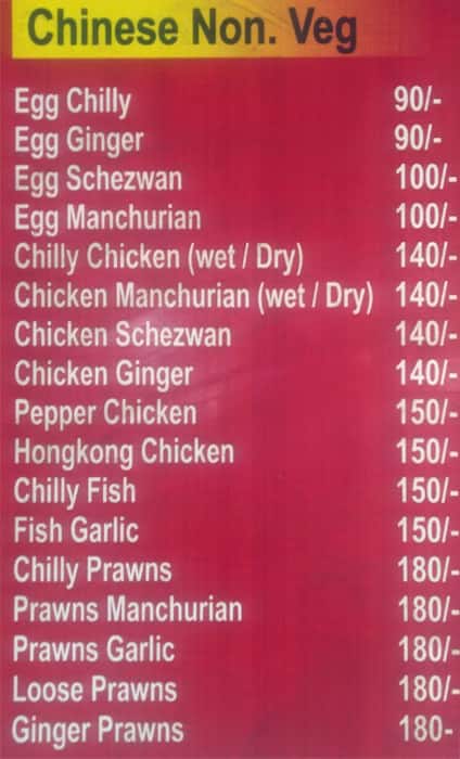 Menu at Dolphins Curry Point, Secunderabad, 3/1
