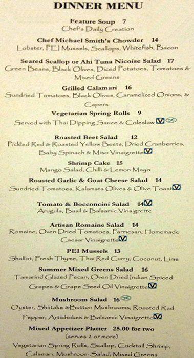 Menu at Grill 41 restaurant, Ottawa