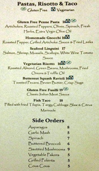 Menu at Grill 41 restaurant, Ottawa