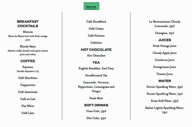 Menu at Côte Brasserie pub & bar, Chester