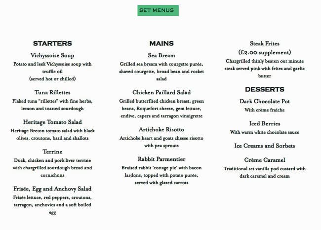 Menu at Côte Brasserie pub & bar, Chester