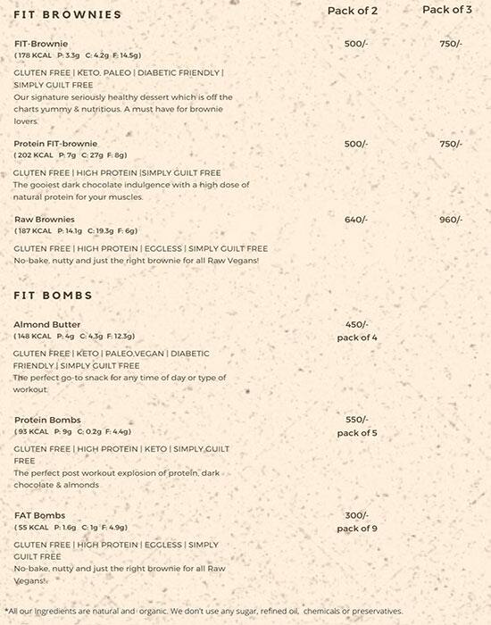 Menu of Talk Healthy To Me, East of Kailash, New Delhi