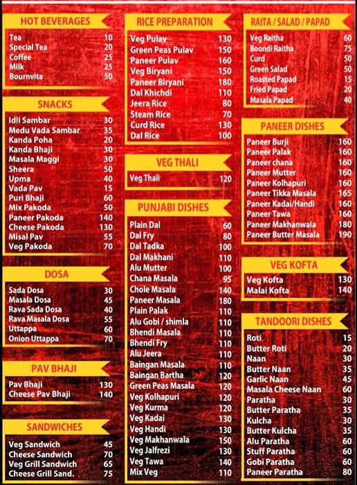 Menu of Prashant Lunch Home, Badlapur, Thane