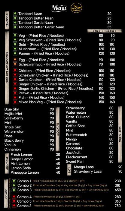 Menu of Frost N PeP, Medavakkam, Chennai