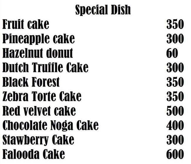 Menu of Cake Adda, Parel, Mumbai