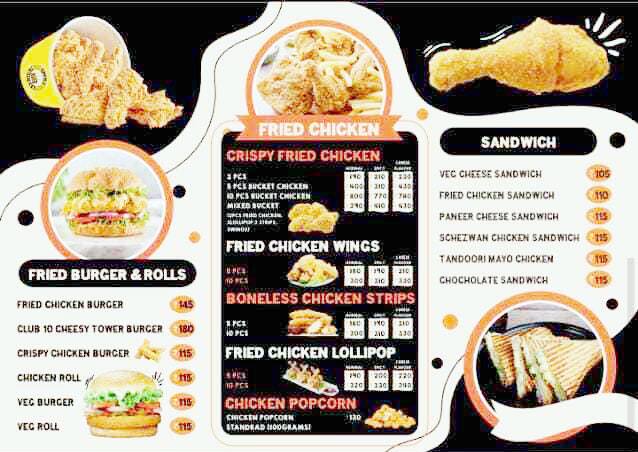 Menu of Club 10 Chicken, Koyambedu, Chennai