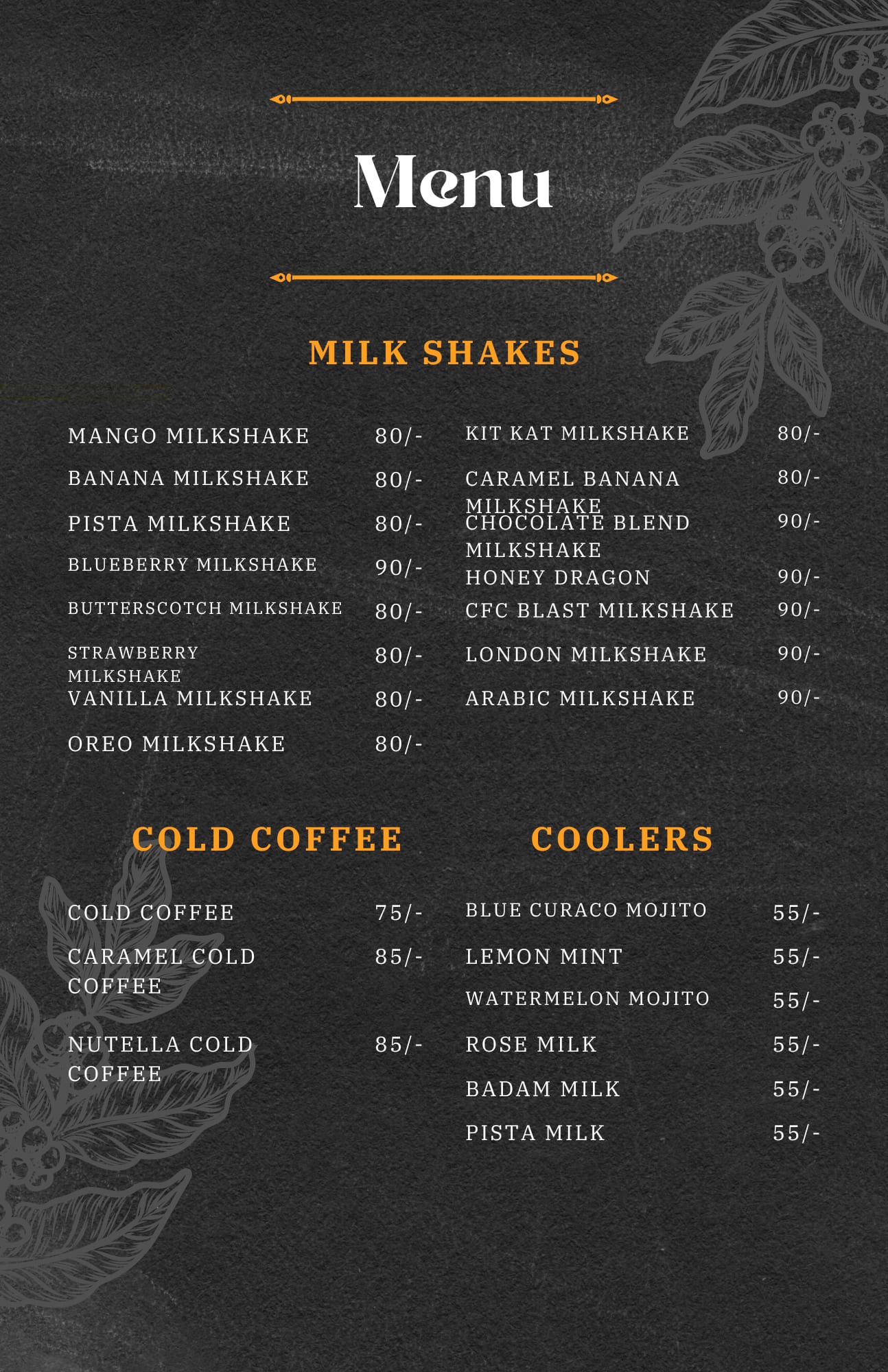 Menu of Coimbatore Filter Coffee And Milkshakes And Coolers, Alwal ...