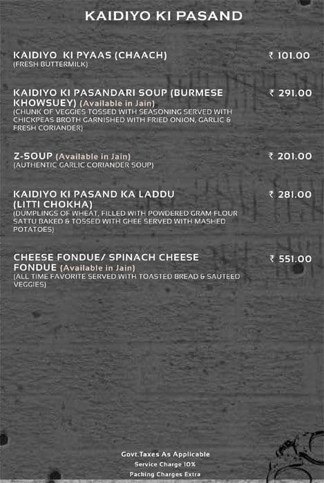 Kaidi Kitchen Menu, Menu for Kaidi Kitchen, Camac Street Area, Kolkata ...