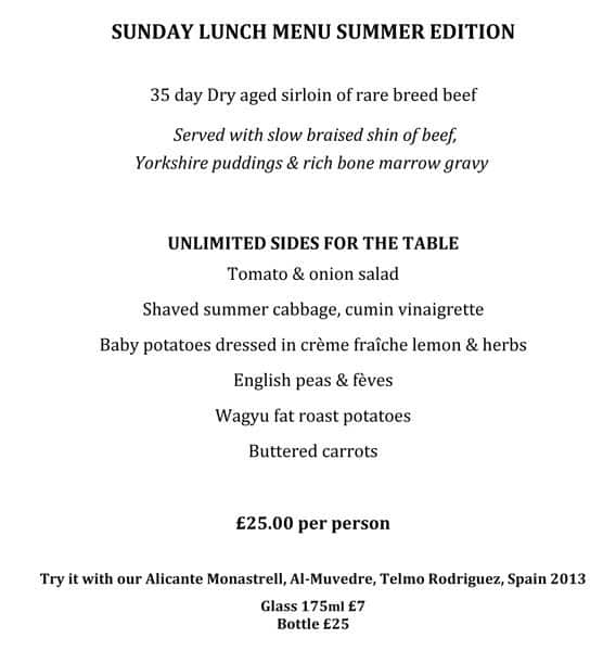 Menu at Marriott Grosvenor Square Executive Lounge pub & bar, London