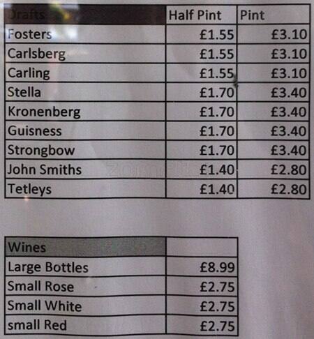 Menu at Denmark Arms pub & bar, London