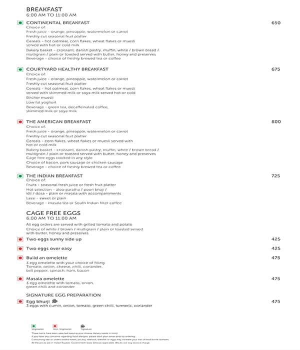 Menu of Paprika - Courtyard by Marriott, Teynampet, Chennai