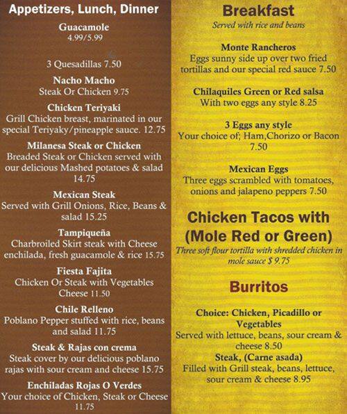 Menu at MonteCasino Cafe Grill, Villa Park, 53 E St Charles Rd