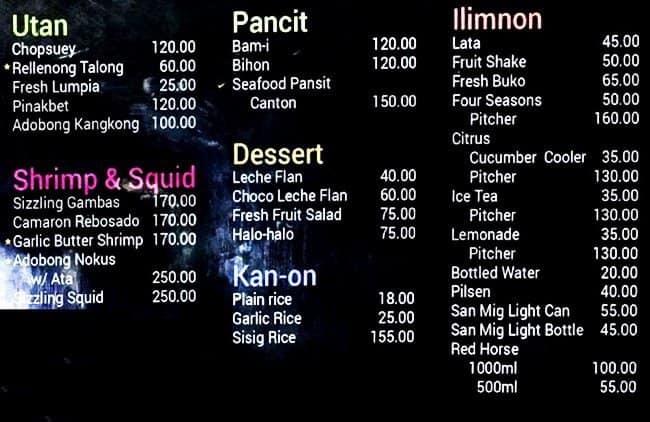 Menu at KKD STK + BBQ, Cebu City, V Rama Ave