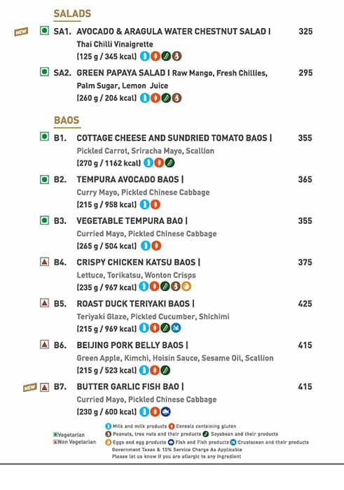 Menu of Gong, Baner, Pune