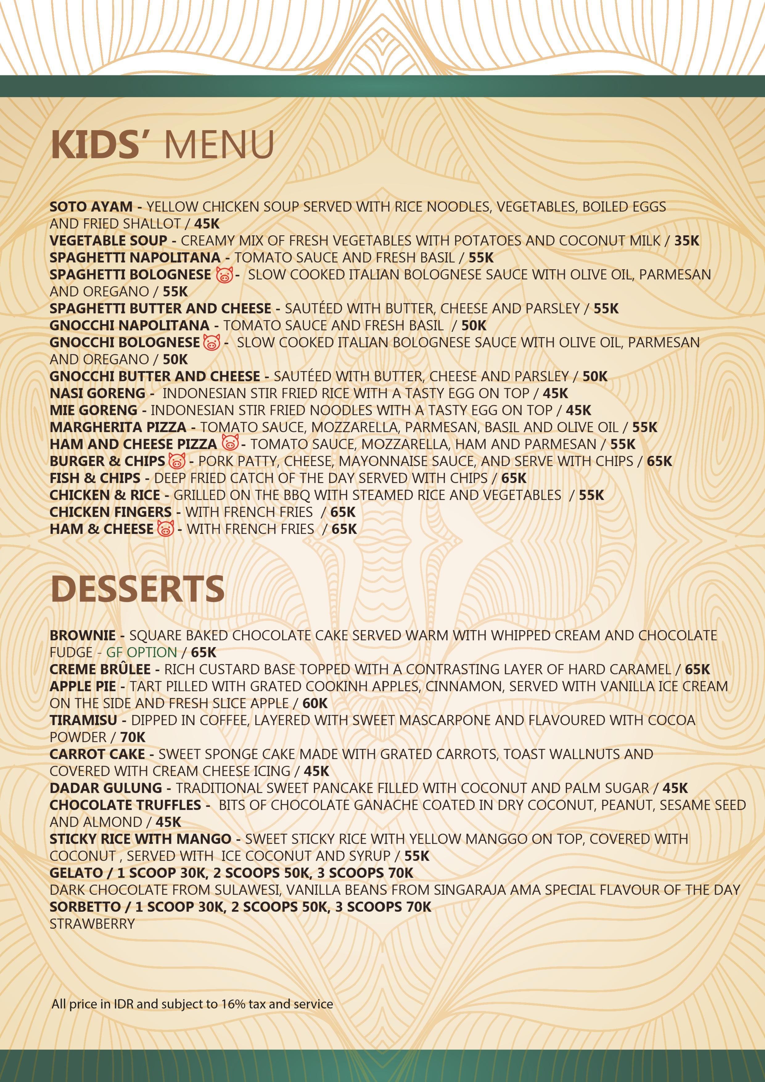 Menu at Titi Batu Restaurant, Gianyar