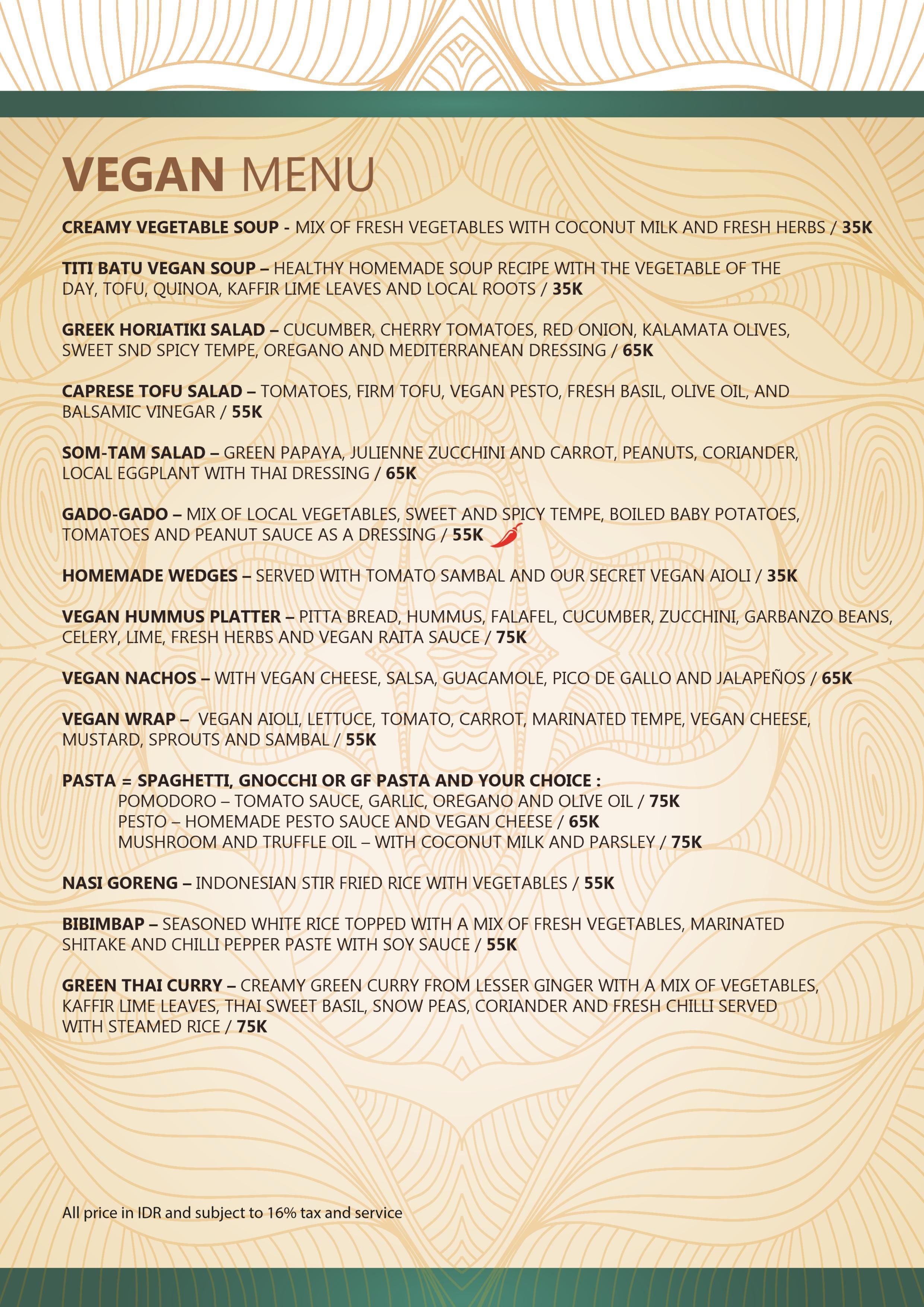Menu at Titi Batu Restaurant, Gianyar