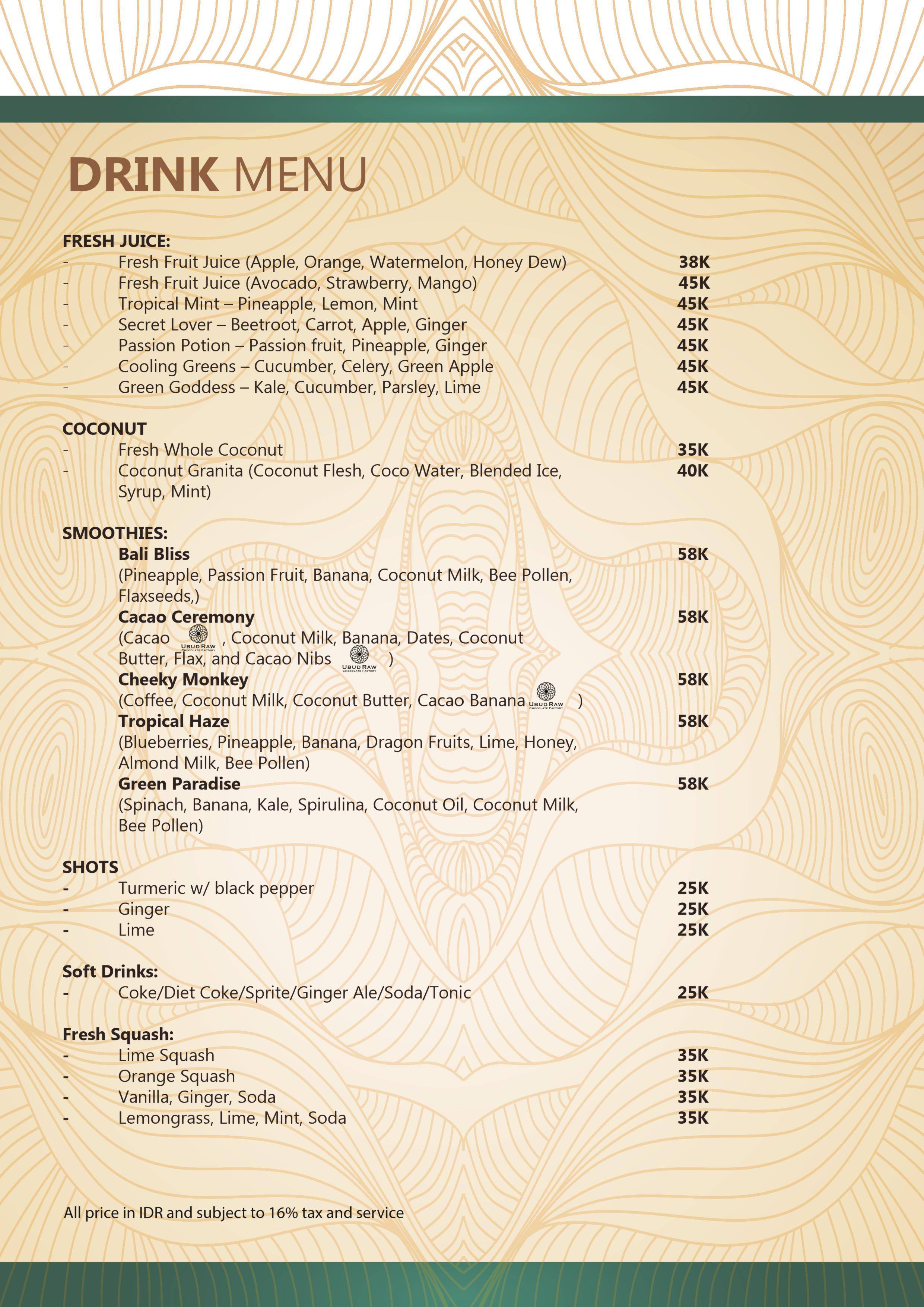 Menu at Titi Batu Restaurant, Gianyar