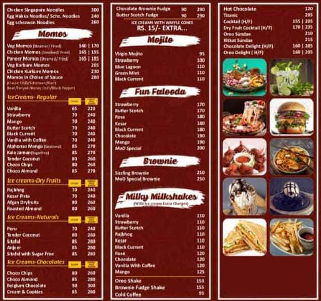 Menu of Potoba, Ulwe, Navi Mumbai