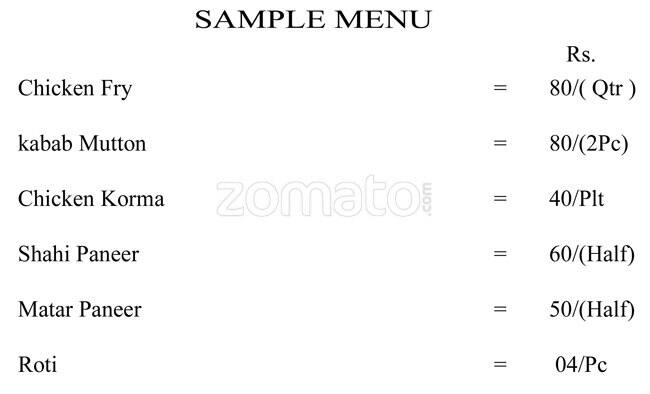 Menu at Rustam Ji Chicken Corner, Ghaziabad, Opposite Ambedkar Colony ...