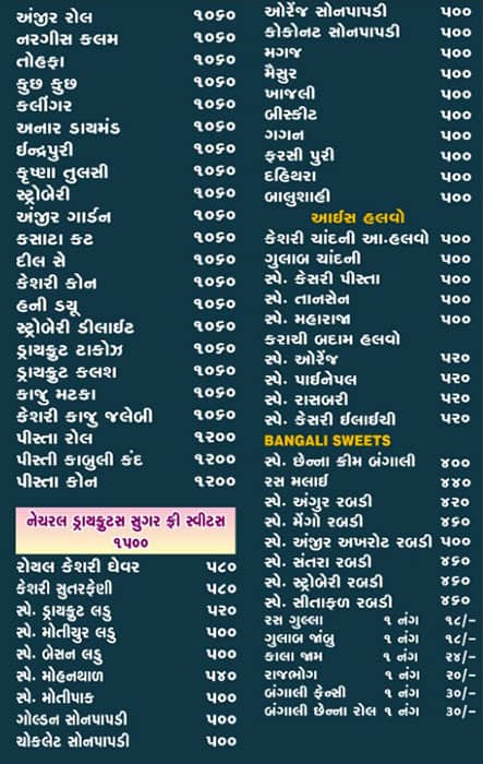 Menu at 24 Carats Mithai Magic, Surat, 131