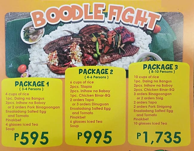 Menu at Binalot Fiesta Foods fast food, Manila, Level 1