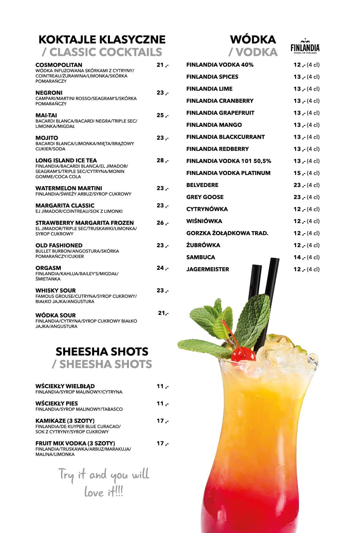 Menu at Klubokawiarnia Ursynów cafe, Warsaw, Dereniowa 6