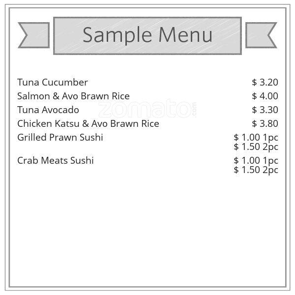 Menu at Moro Moro fast food, Sydney, 122 Lang Rd