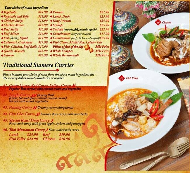 Menu at Thai Westmead Restaurant, Westmead