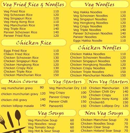 Menu of Shiv Chinese Corner, Viman Nagar, Pune