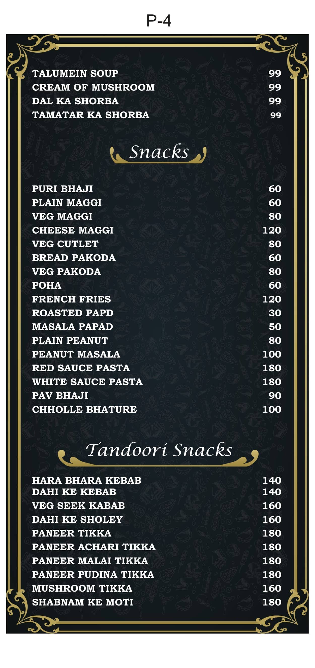 Menu at The Fort View Cafe & Restaurant, Jhansi