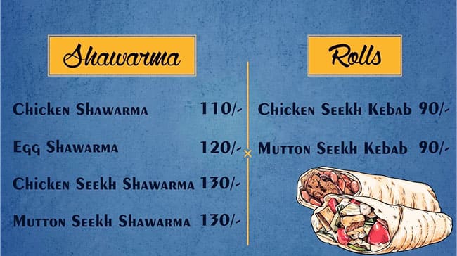 Menu of Shawarma Point, Model Town 1, New Delhi