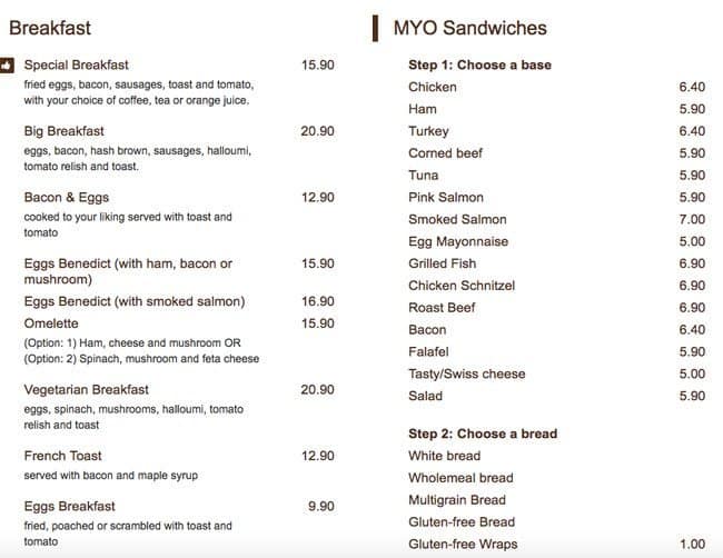 Chez Nous Cafe Menu, Menu for Chez Nous Cafe, Brisbane CBD, Brisbane ...